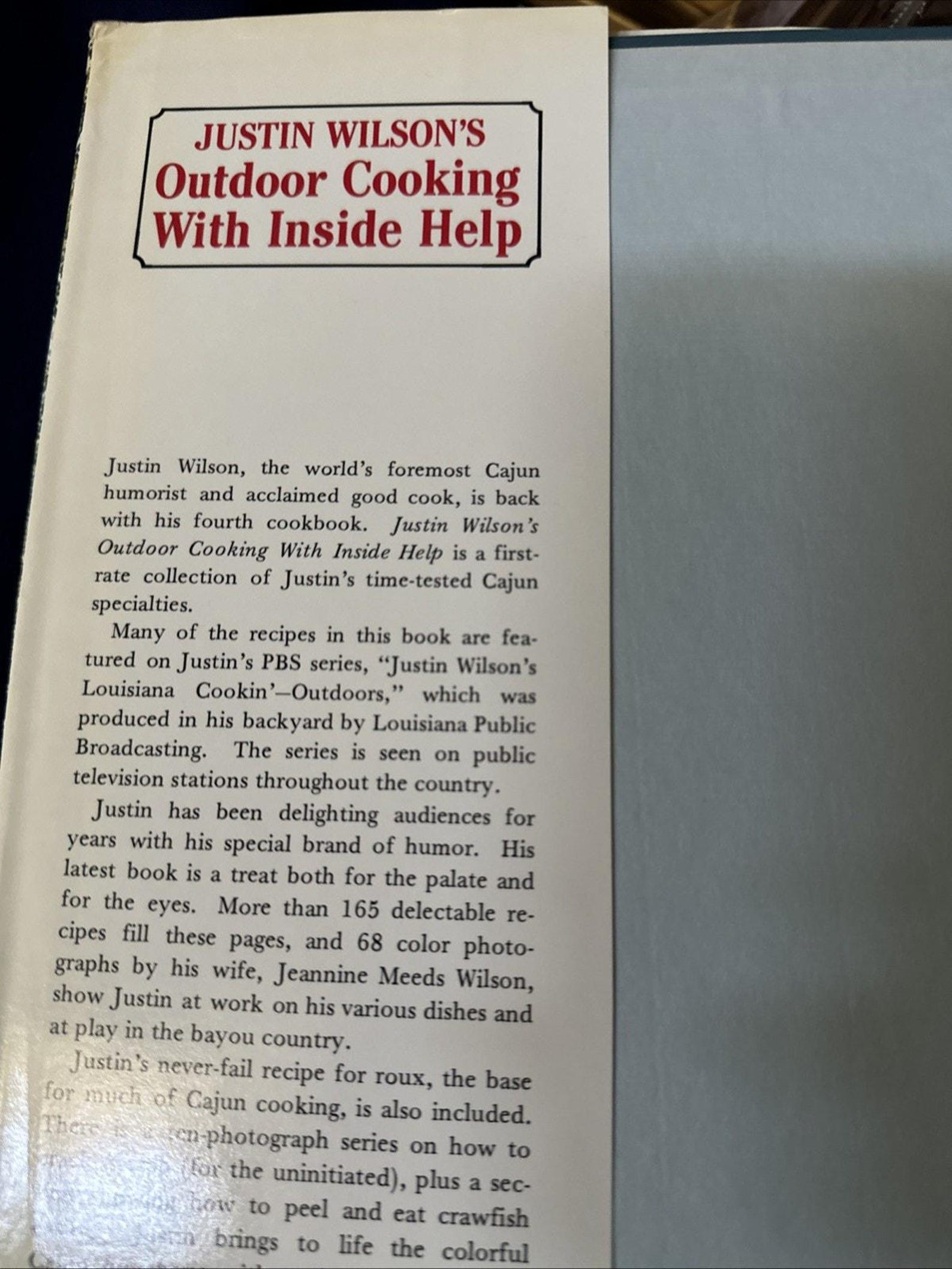 Justin Wilson Outdoor Cooking With Inside Help Cookbook - Etsy