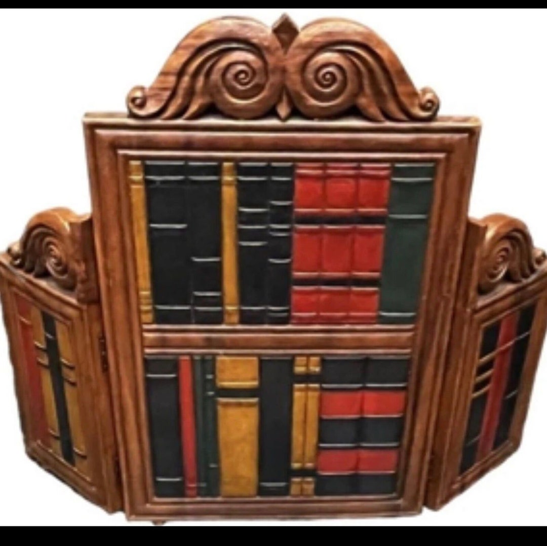 Wooden Book Decorative Fireplace Screen One of a Kind - Etsy