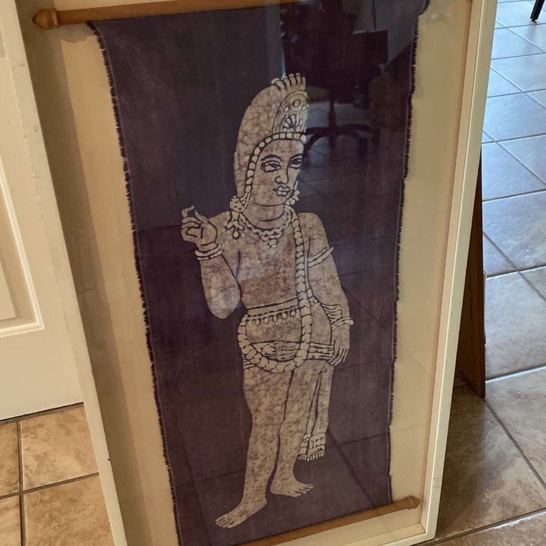 Batik Wall Art: Framed Shadowbox - Vintage Thai Silk Print - Etsy