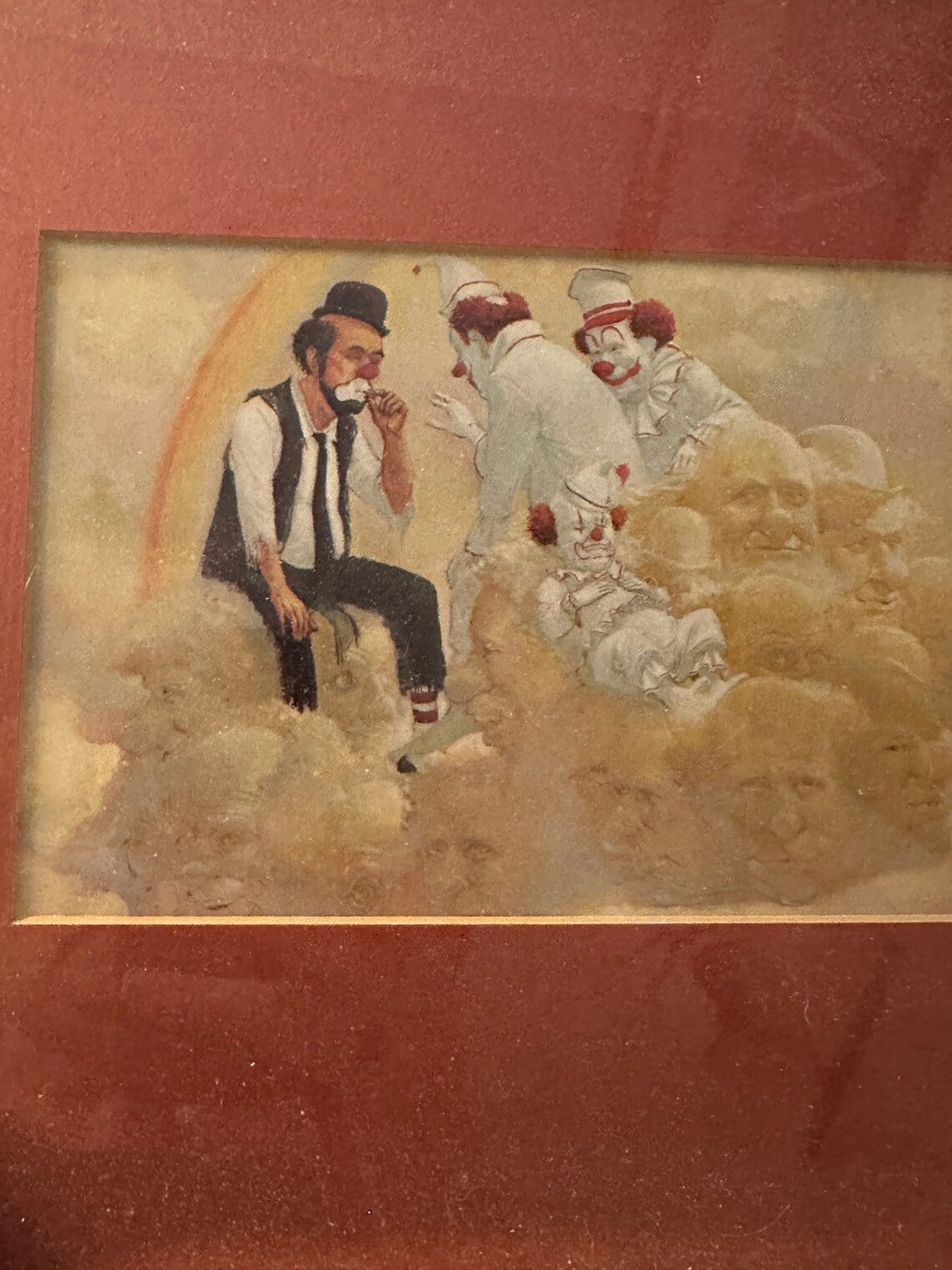 Rare Robert Owen Paintings: Clowns Heavenly Graffiti & Rainbow Pot - Etsy