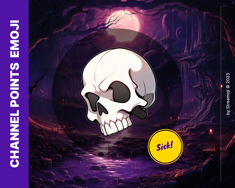 Skull Emote Twitch Stream Channel Points Emoji by Streamoji - Etsy