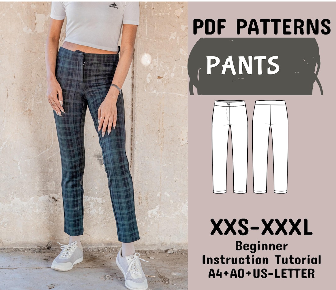 Women Pants Sewing Pattern, Trousers Pattern, Trendy Pants, Straight ...