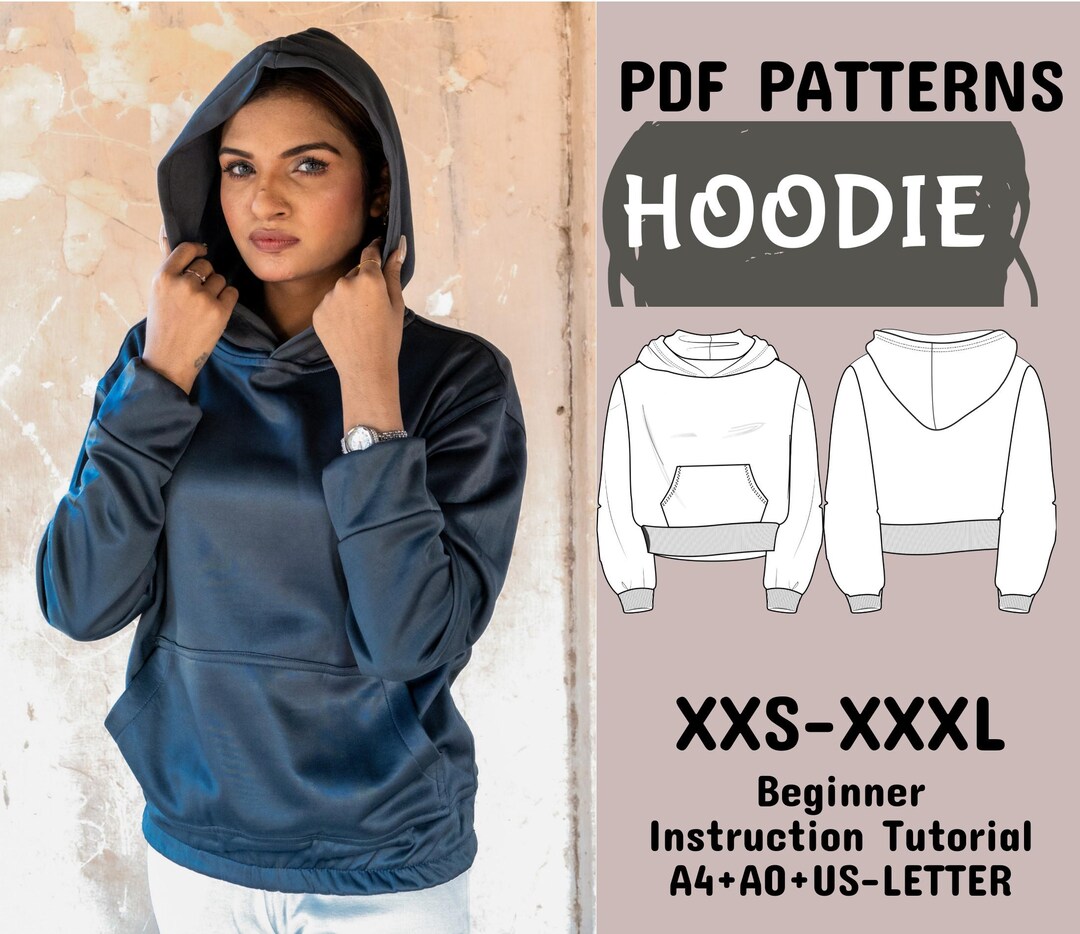 Women Hoodie Sewing Pattern, Modern Comfort Hoodie Pattern for Womens ...