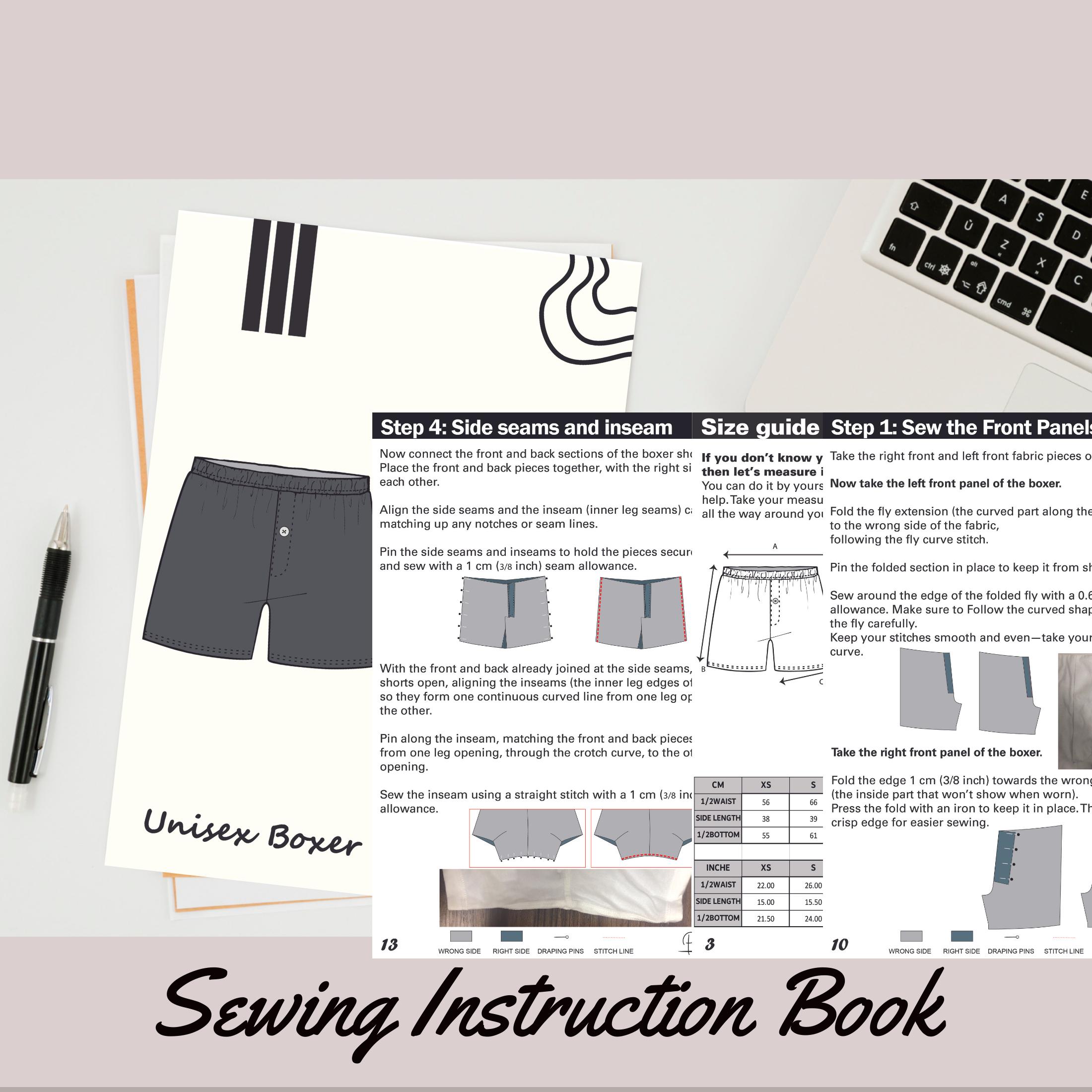 Men's Boxer Shorts PDF Sewing Pattern, Elastic Shorts Pdf Pattern ...