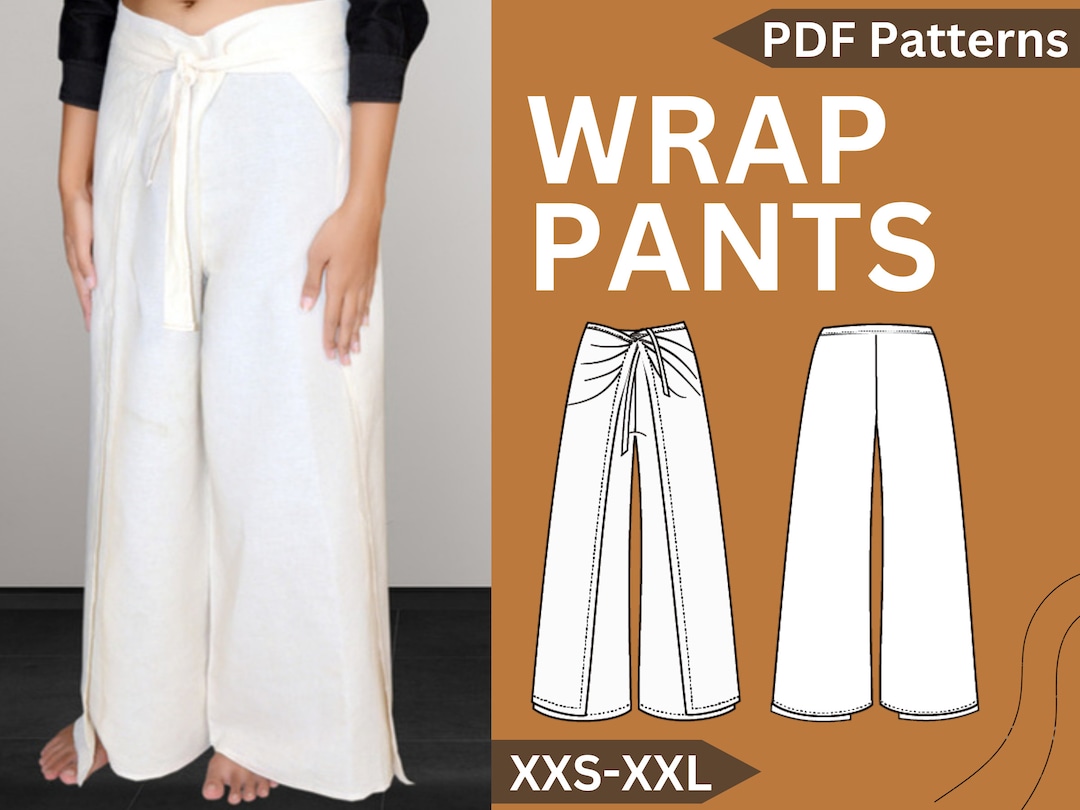 Palazzo Wrap Pants Sewing Pattern Palazzo Pants Wide Leg - Etsy Australia