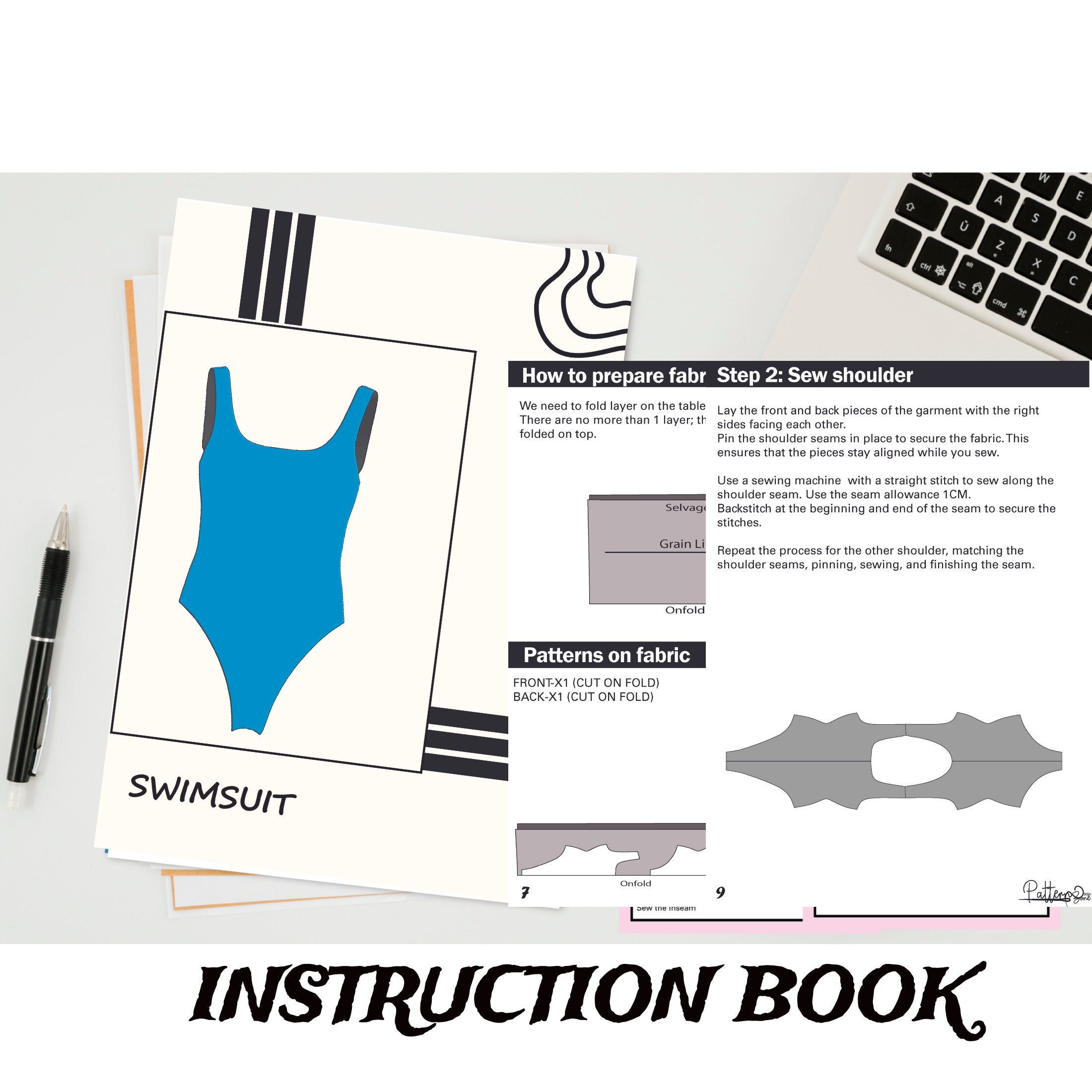 Swimsuit Pattern, Bathing Suit Pattern, Simple Swimsuit, Bikini Sewing Pattern,plus Size Suit ...