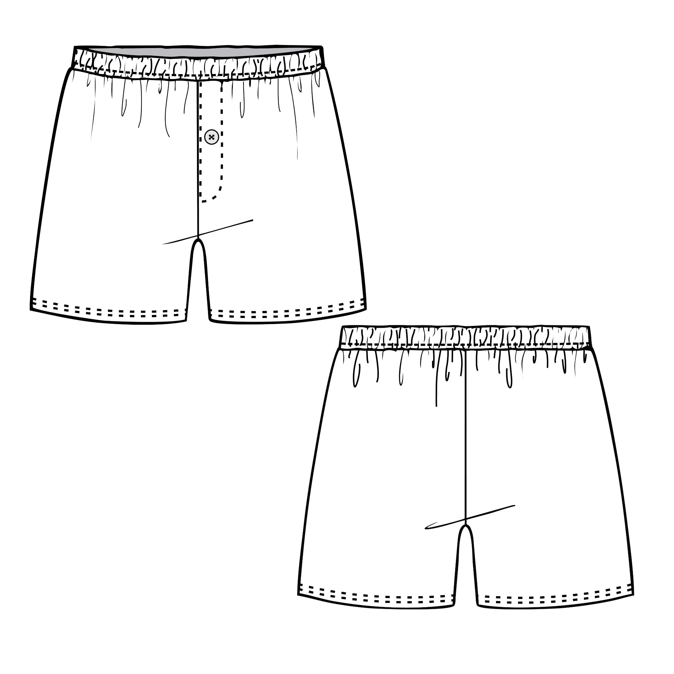 Men's Boxer Shorts PDF Sewing Pattern, Elastic Shorts Pdf Pattern ...