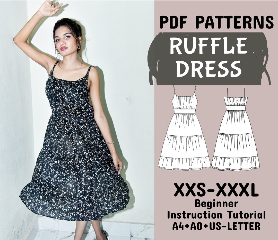 Ruffle Dress Sewing Pattern, Tier Maxi Dress, Circle Dress,gathered ...