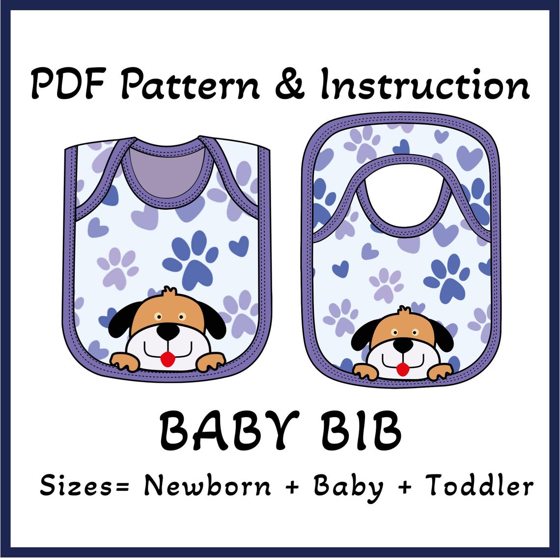 Baby Bib Sewing Pattern, Newborn Bib, Toddler Bib Pattern, Easy ...
