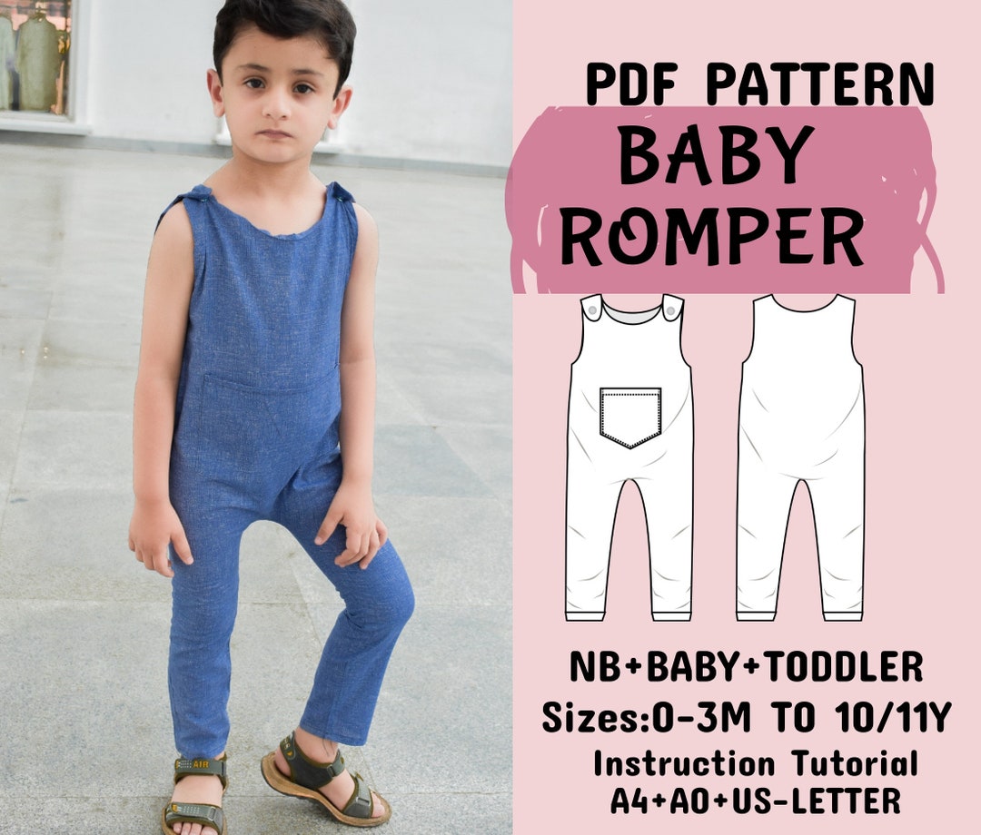 Baby Romper Pattern Pdf, Baby Overalls, Baby Overalls, Baby Jumpsuit ...