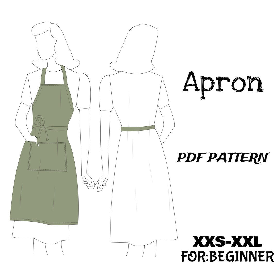 Women Apron Sewing Patterns, Linen Apron Pattern, Unisex Apron ...