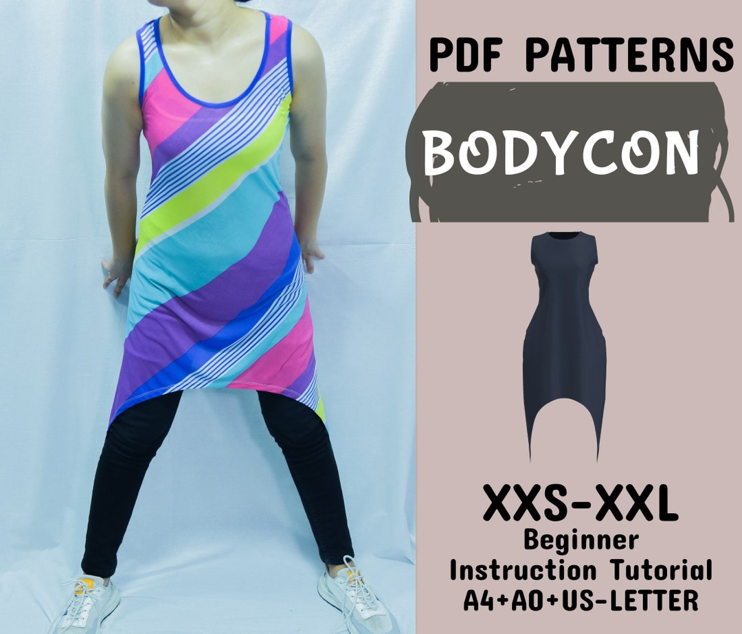 Bodycon Dress Pattern, Midi Dress Patterns, Sleeveless Dress With Curve ...