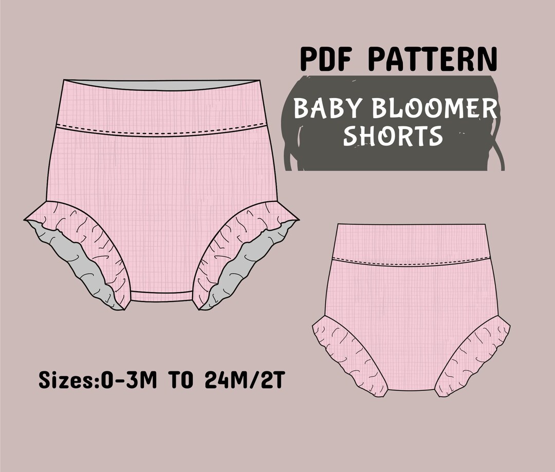 Bloomer Shorts Pattern - Baby Ruffle Shorts PDF, Beginner Pdf Pattern ...