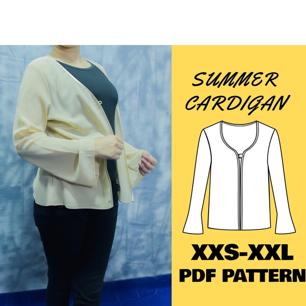 Cardigan Sewing Pattern - Etsy