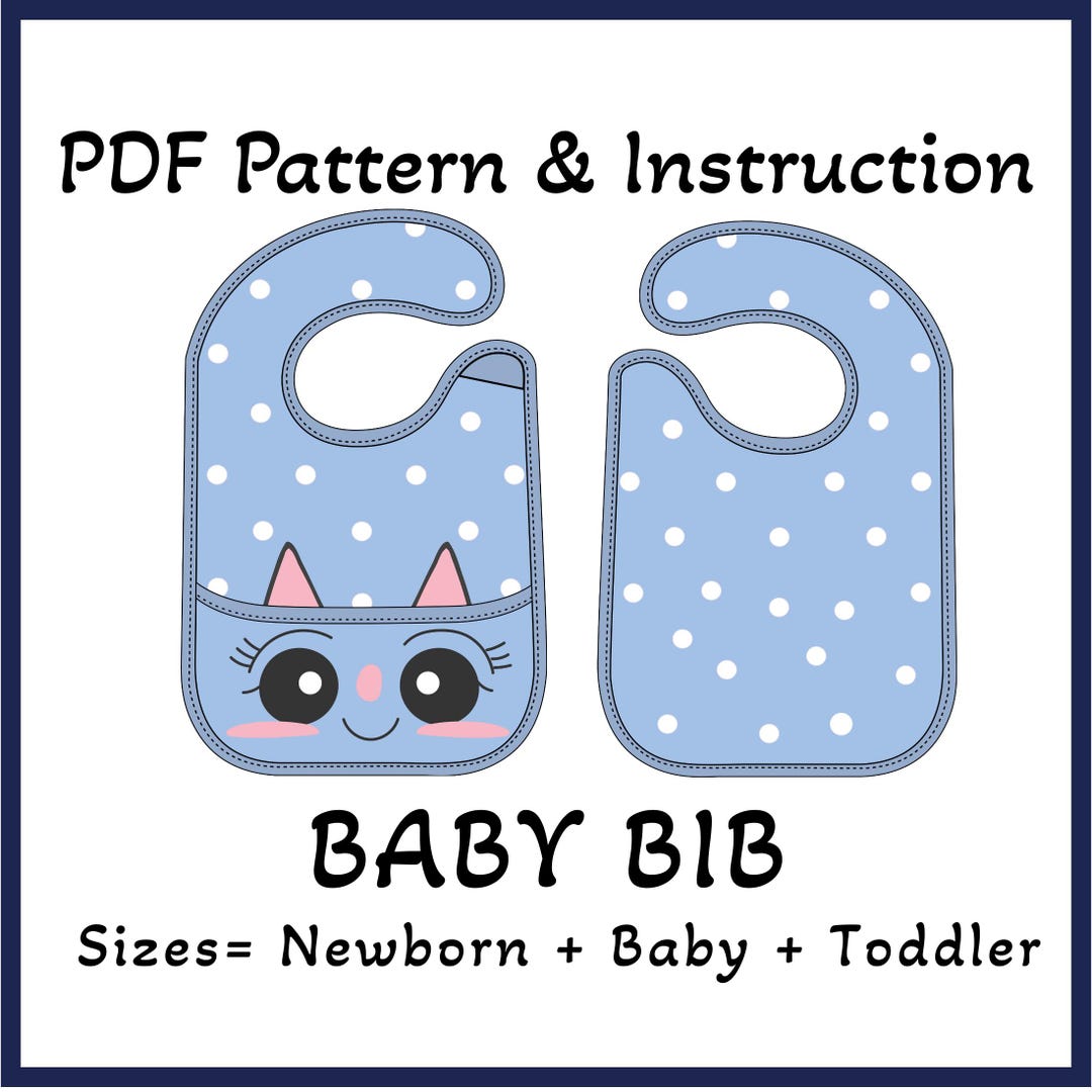 Baby Bib Pattern, Digital Sewing Pattern, Front Pocket Design, Newborn ...