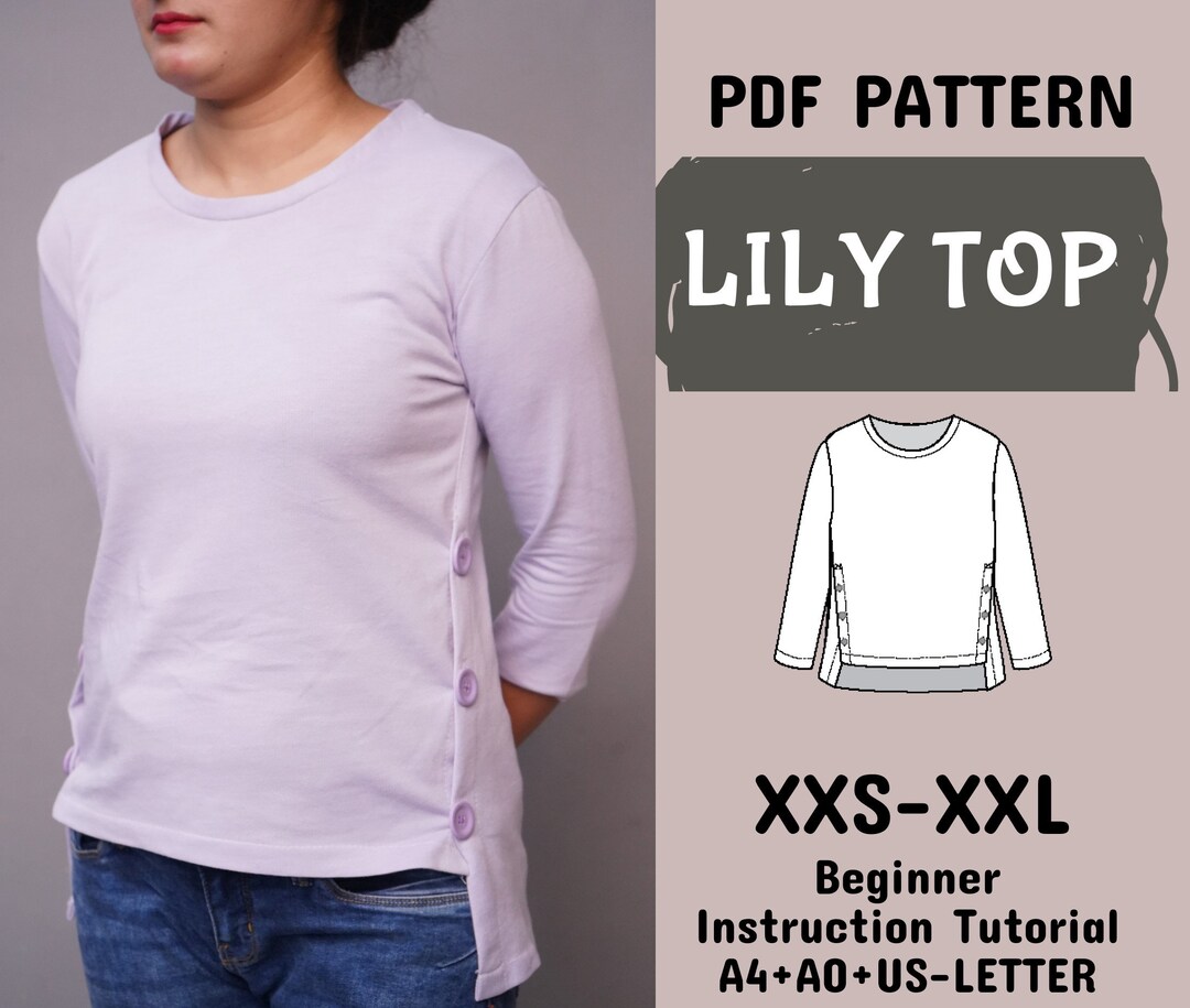 Long Sleeve Crop Top Sewing Pattern, Beginner Friendly (PDF Pattern) - Etsy