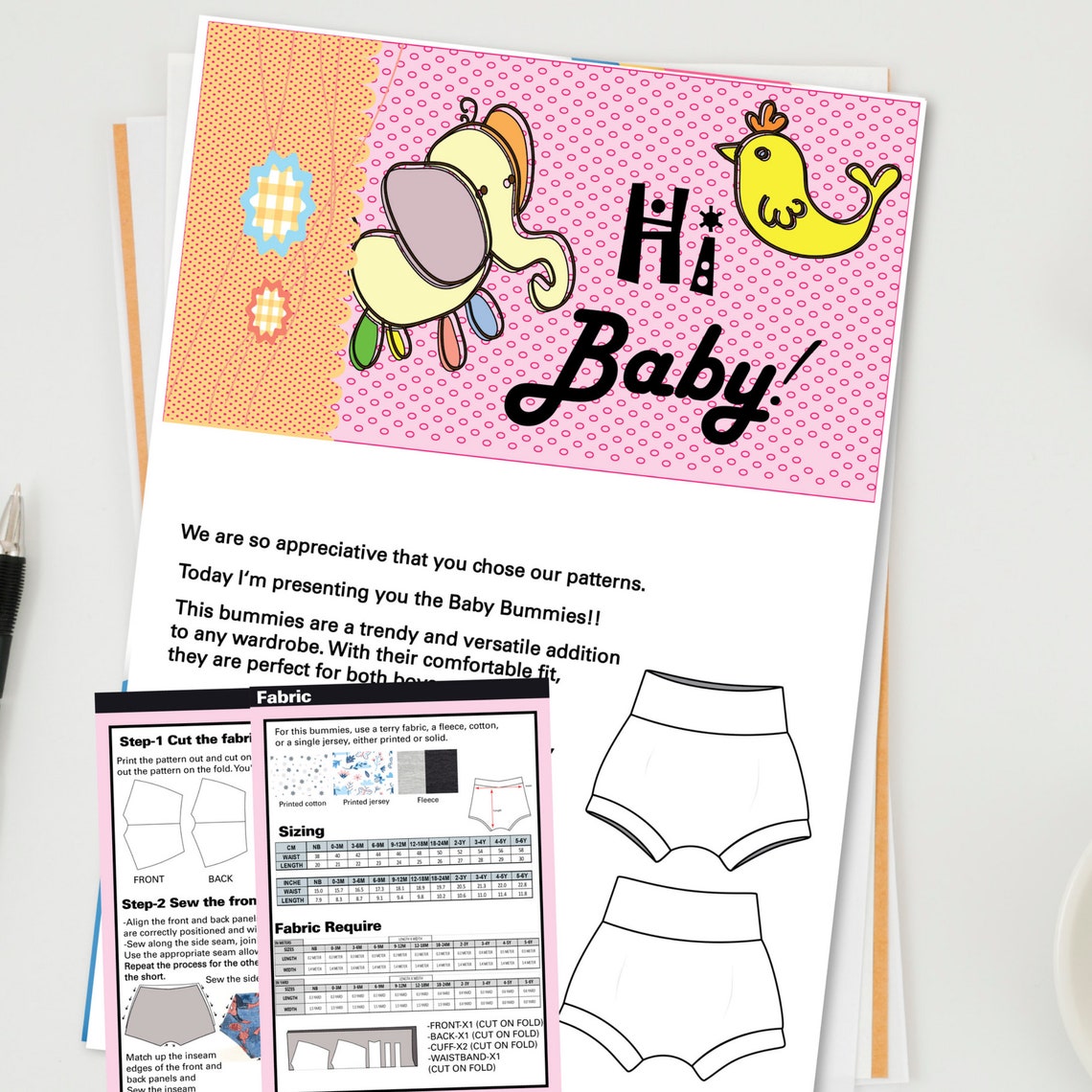 Baby Bummies Sewing Pattern, NB to 6Y (PDF Pattern) - Etsy