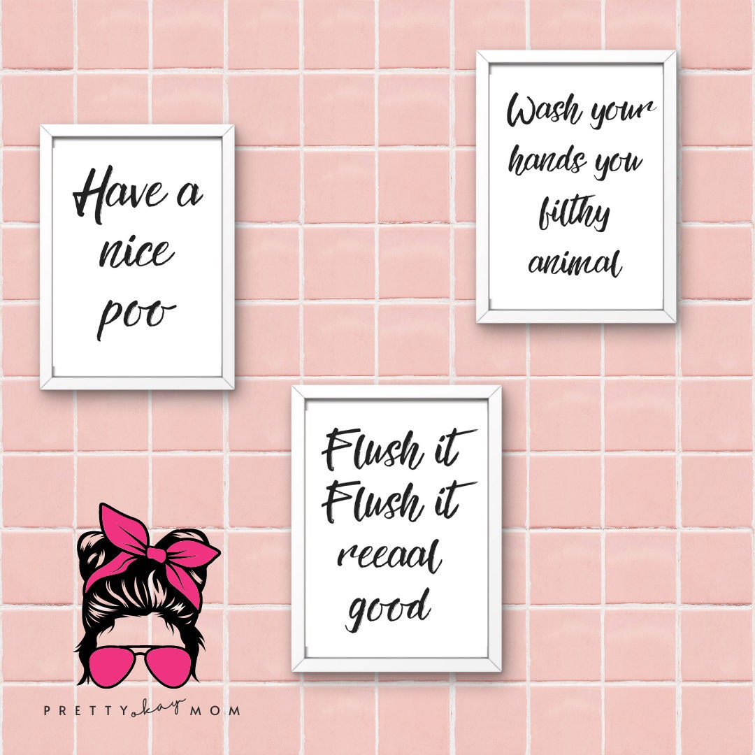Funny Bathroom Wall Art Digital Download Have a Nice Poo - Etsy