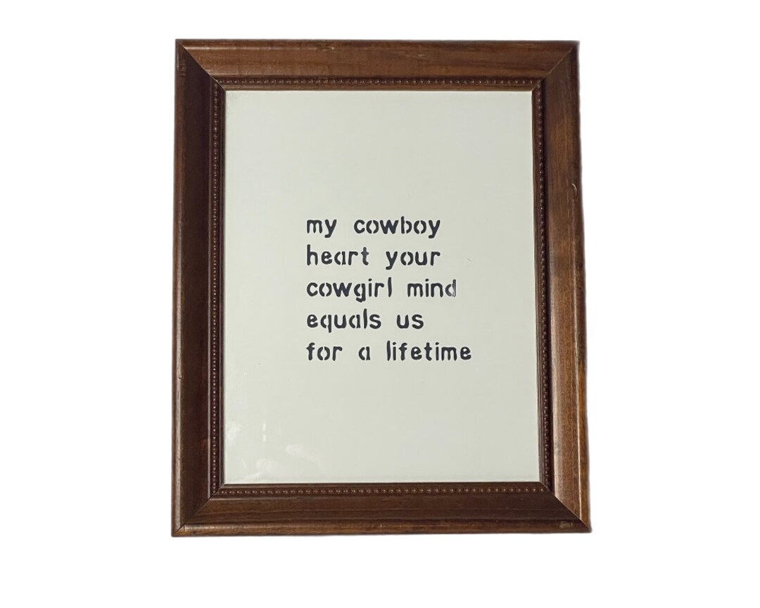 Love Wall Art, My Cowboy Heart Framed Wall Art, Poetry Art Print ...