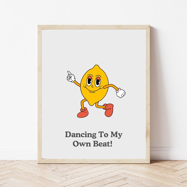 Dancing Lemon Poster - Etsy