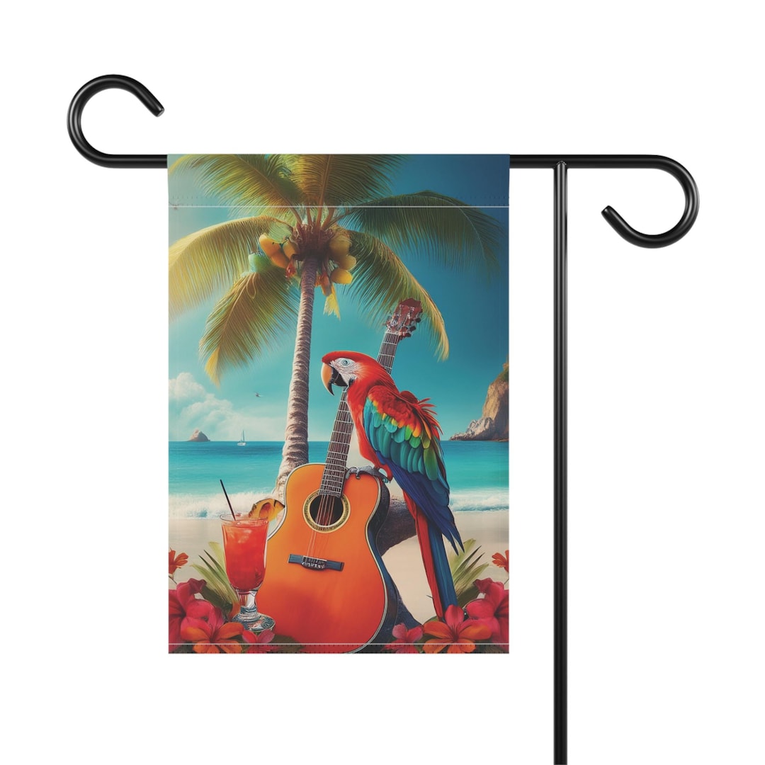 Tropical Garden Flag, Colorful Banner for Outdoor Decor, Beach Vibes ...
