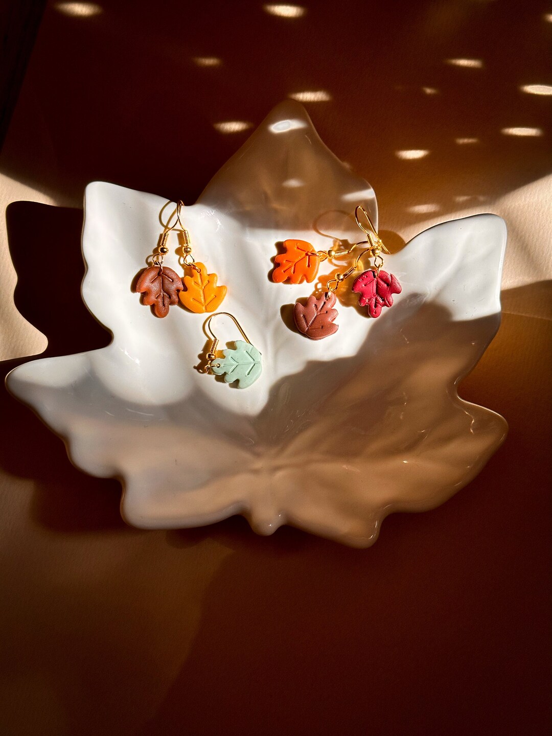 Tiny Leaves - Autumn Earrings - Etsy