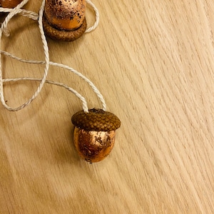 Set of 12 Natural Bronze Colored Acorns, Real Oak Handmade Christmas ...