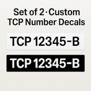TCP Number Decal Stickers for Limousine & Black Rideshare Cars – Set of ...