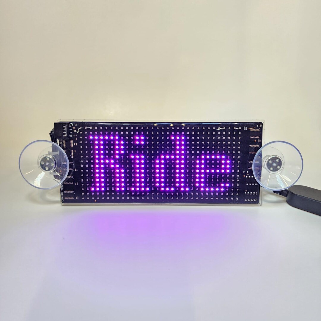 Removable Bluetooth App-controlled LED Windshield Sign for Rideshare ...