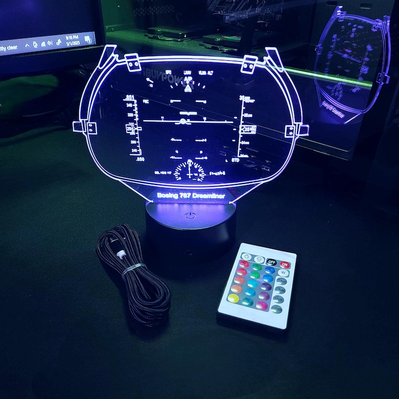Boeing & Airbus Head-up Display (HUD) Table RGB LED Lamp. Aviation ...