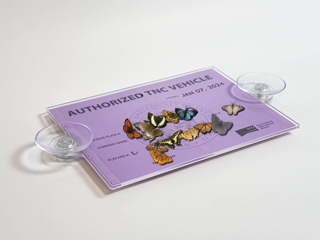 Removable 6.5"x4.75" SFO Airport Permit Card Windshield Holder - 1/8 ...