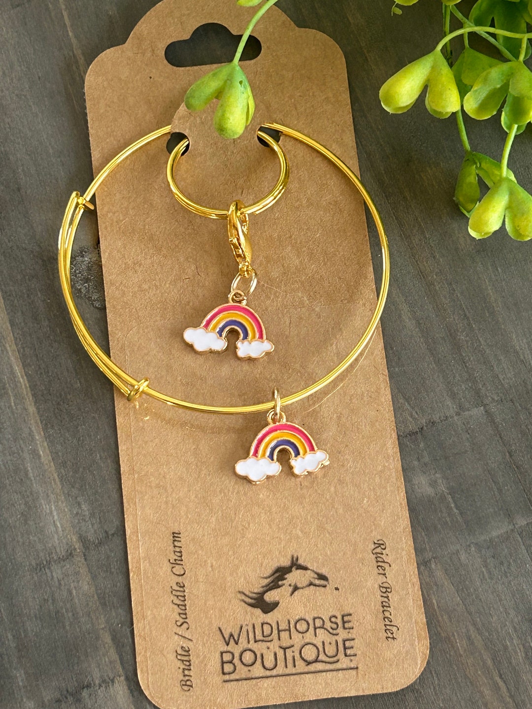 Rainbow - Horse Bridle or Saddle Charm / Equestrian Riding Charm ...