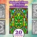 Stained Glass Window Coloring Pages Vol 1: 20 Printable Coloring Book ...