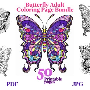 Butterfly Coloring Pages Vol 1: Butterfly Adult Coloring Book Pages ...