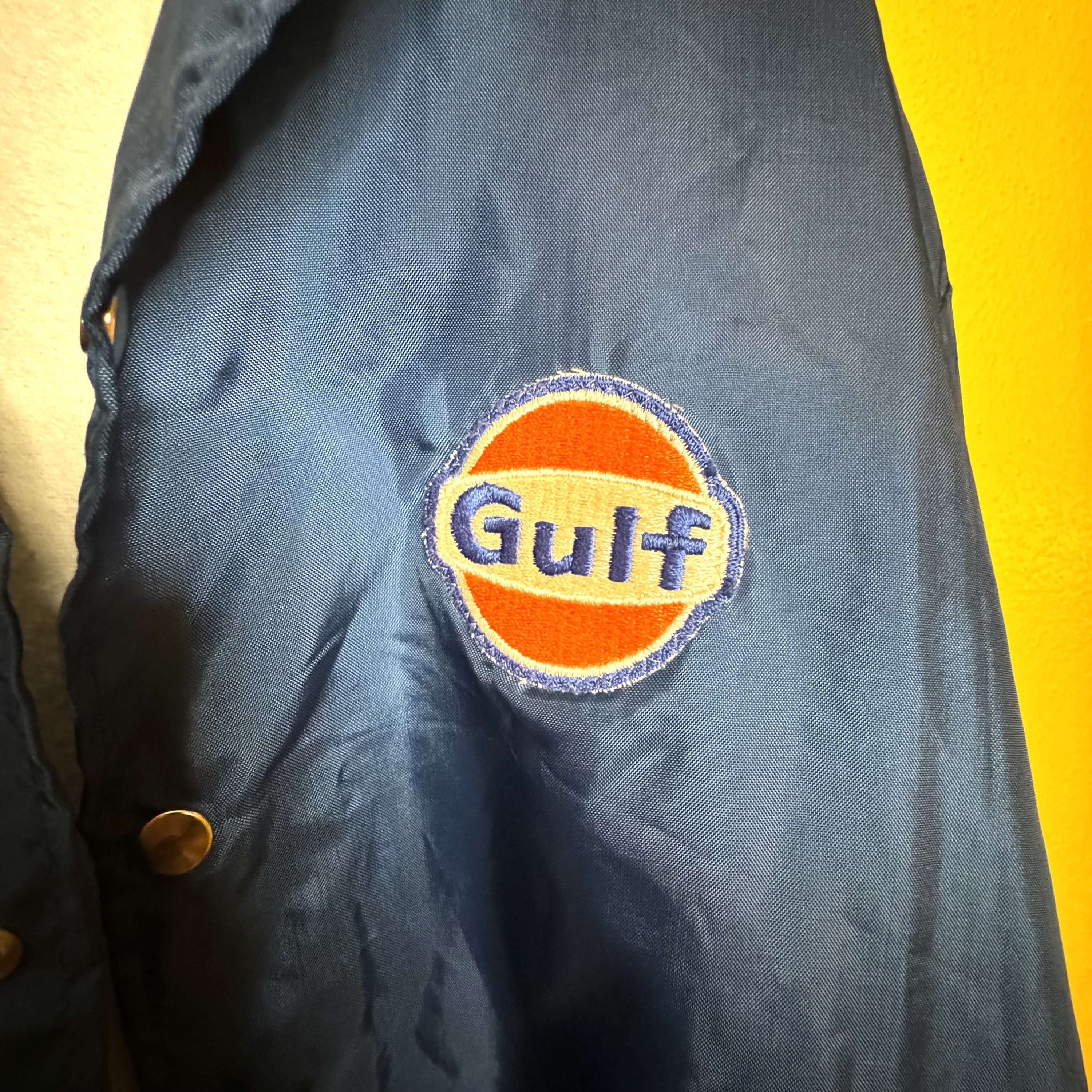Vintage Gulf Oil Nylon Snap Button Jacket - Etsy