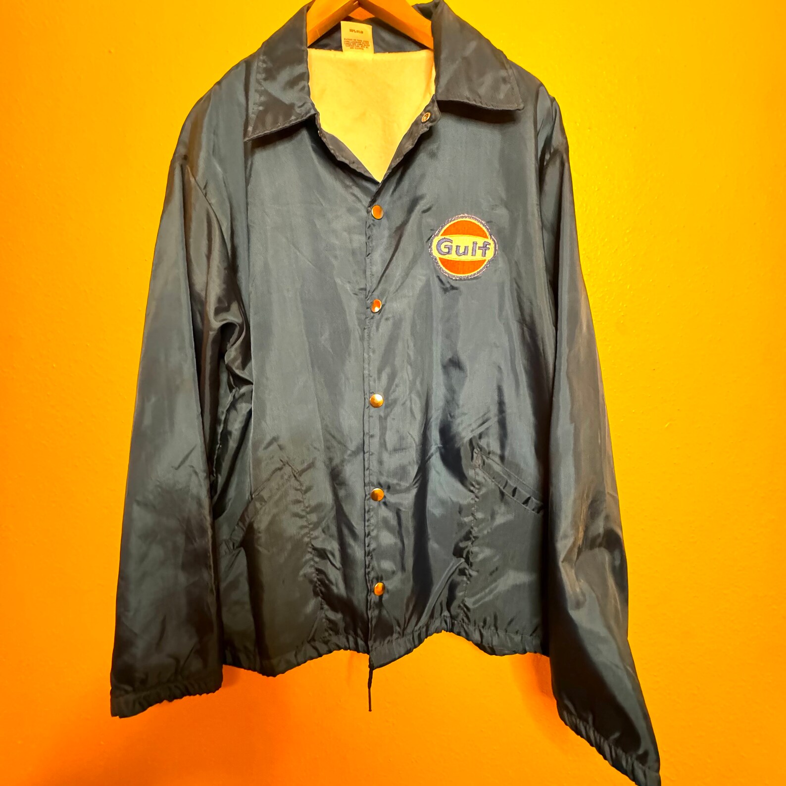 Vintage Gulf Oil Nylon Snap Button Jacket - Etsy