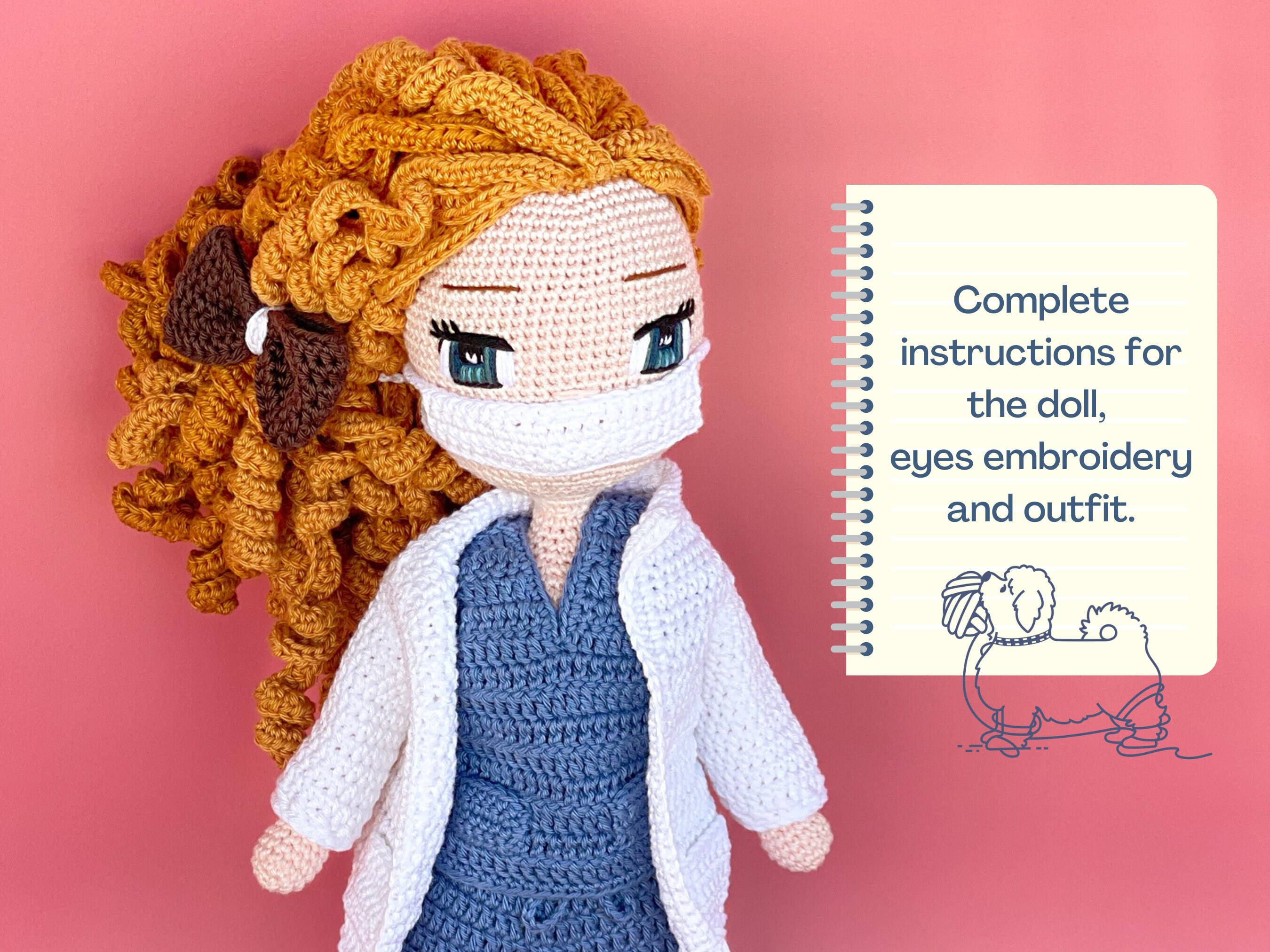 Nurse Crochet Doll Pattern, Easy Amigurumi PDF Pattern, Cute Crochet ...