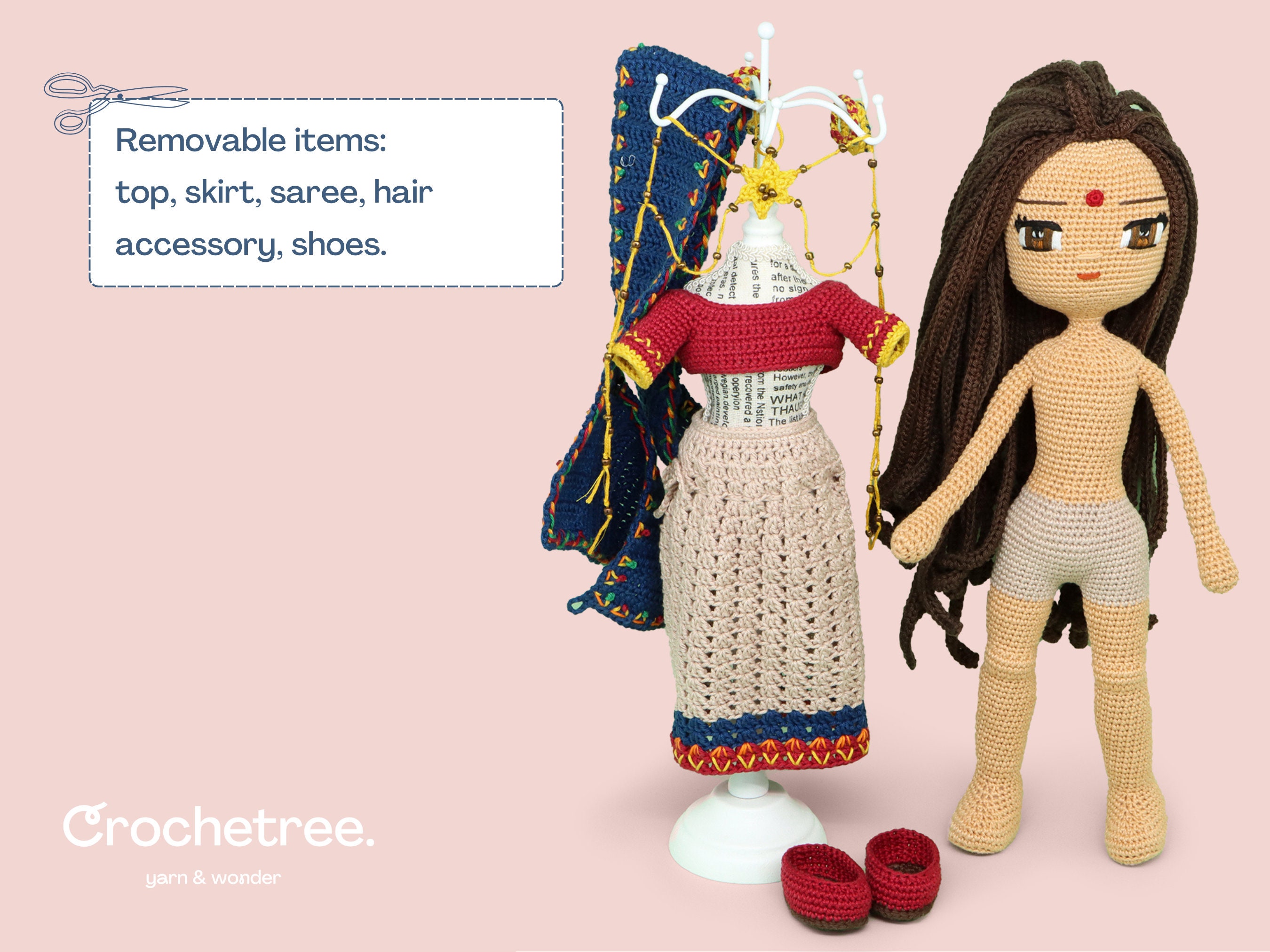 Indian Crochet Doll Pattern, Easy Amigurumi Pattern, Cute Crochet Doll ...