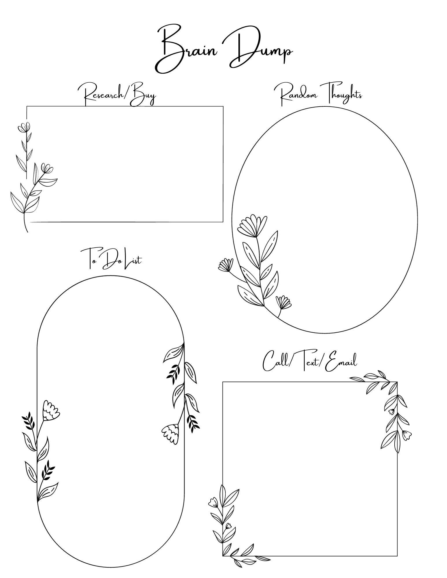 Brain Dump Printable/ Thought Organizer - Etsy