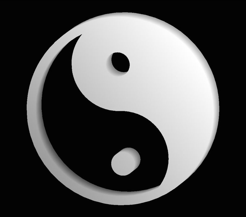 Yin and Yang Chinese Symbol Stereogram (magic Eye) Hidden in a Black ...