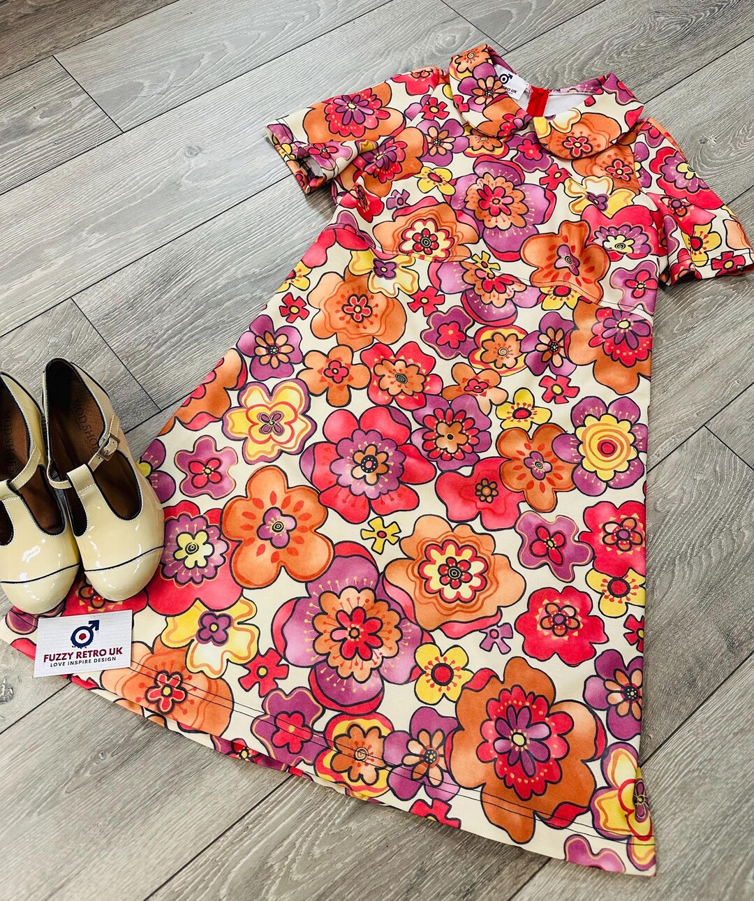 60s Flower Power Mod Dress - Etsy