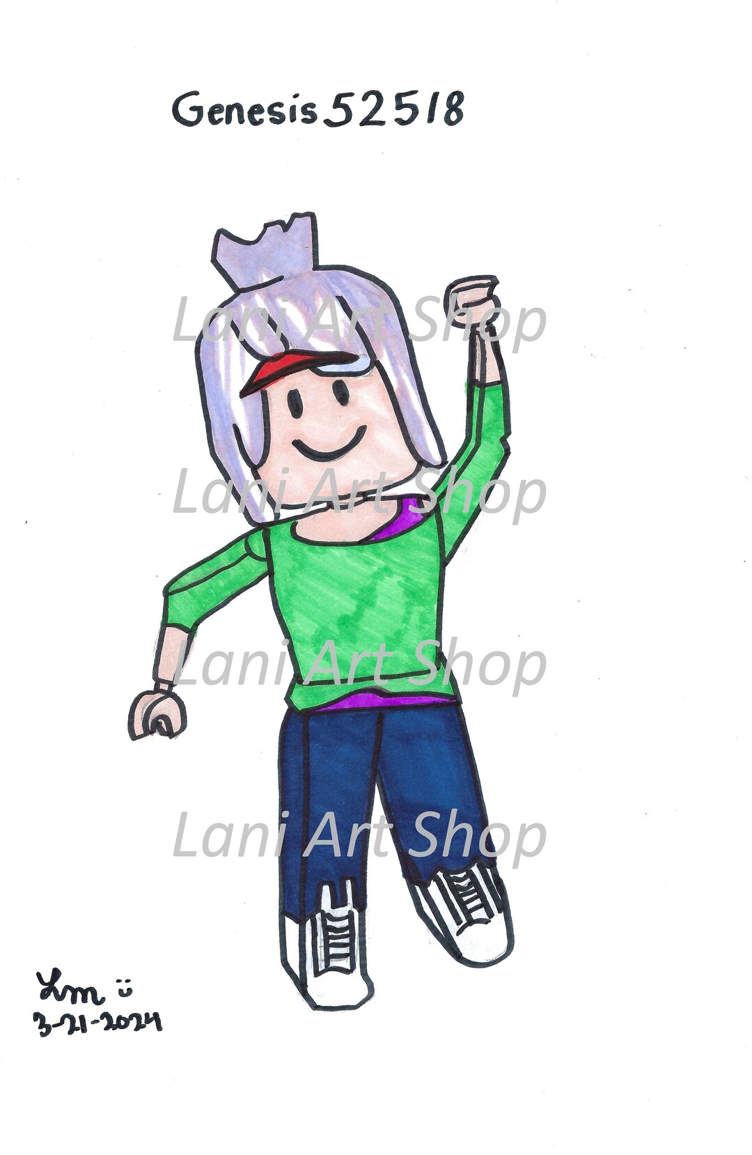 Personalized Art I Draw Your Roblox Character Request Drawing OR Order ...