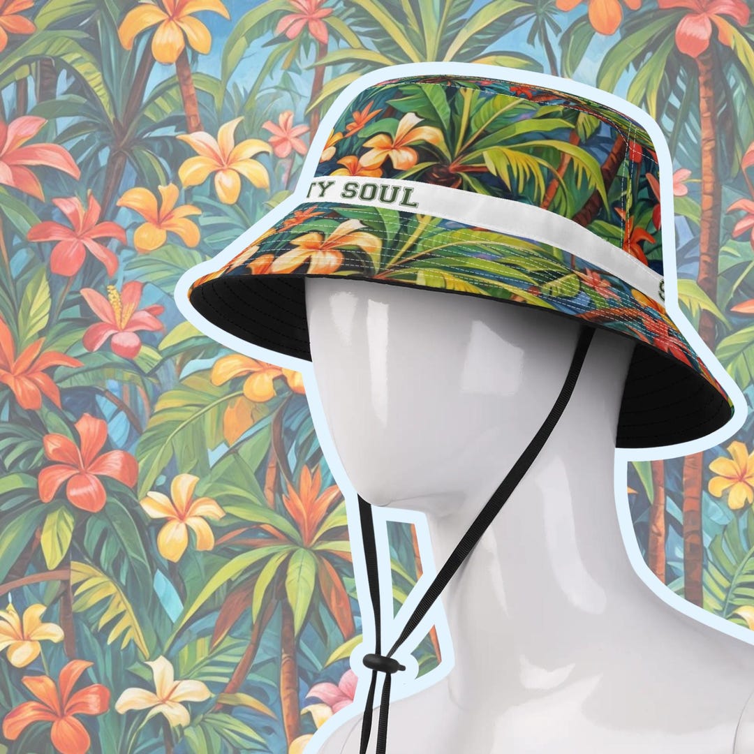 Beach Babe Bucket Hat – Tropical Flower Pattern - Etsy