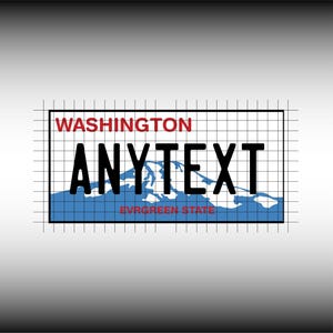 Washington WA USA Blank License Plate Inspired Downloadable Printable ...