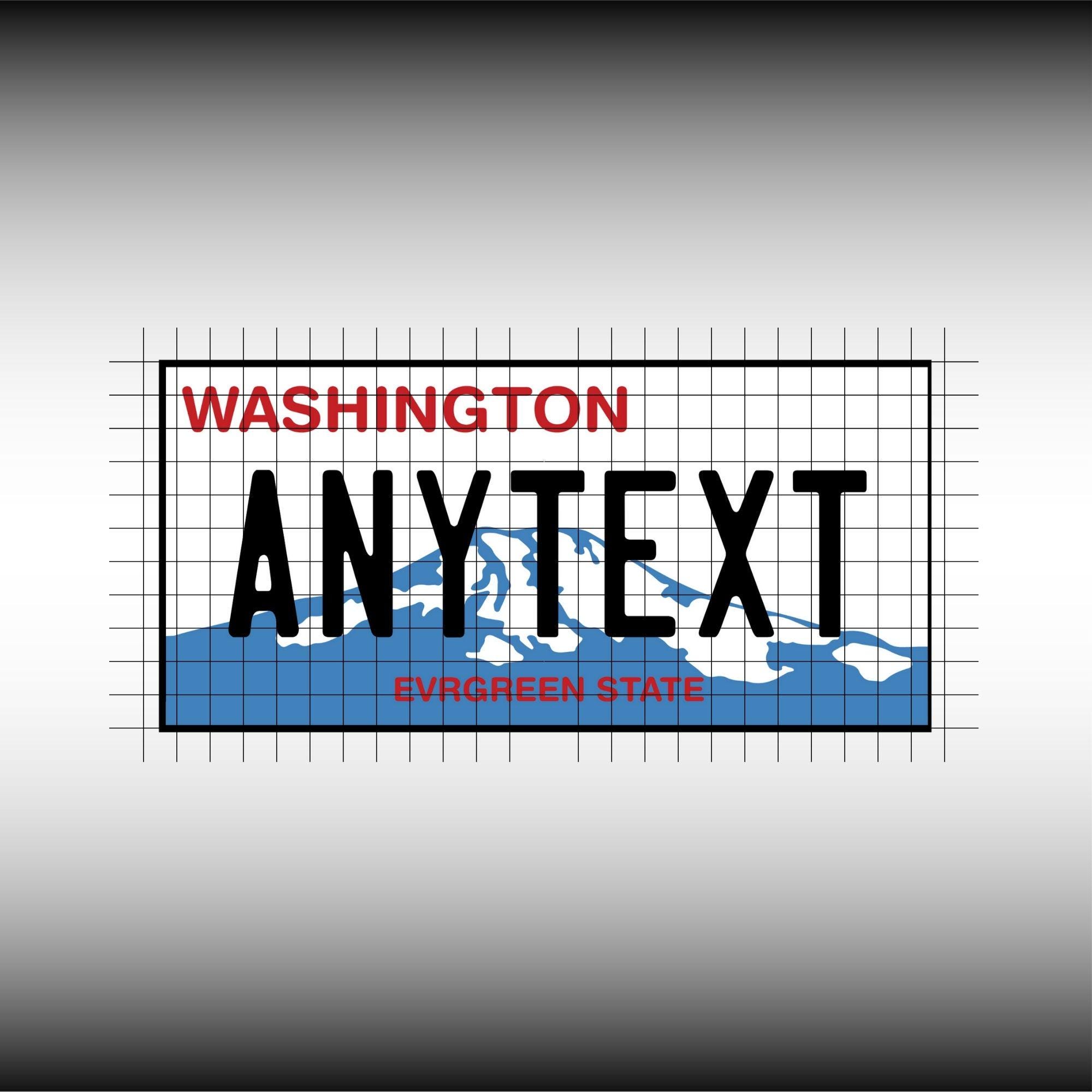 Washington WA USA Blank License Plate Inspired Downloadable Printable ...