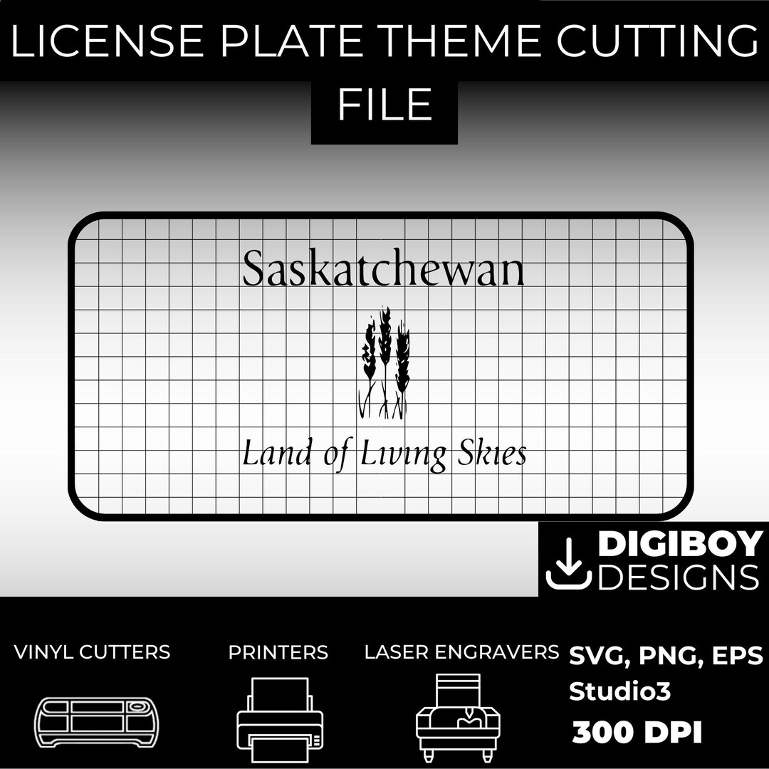 Saskatchewan SK Canada Blank License Plate Inspired Downloadable ...