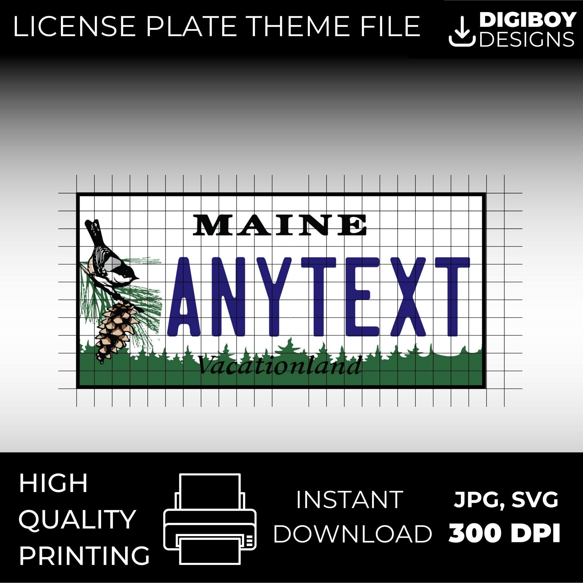 Maine ME USA Blank License Plate Inspired Downloadable Printable High ...
