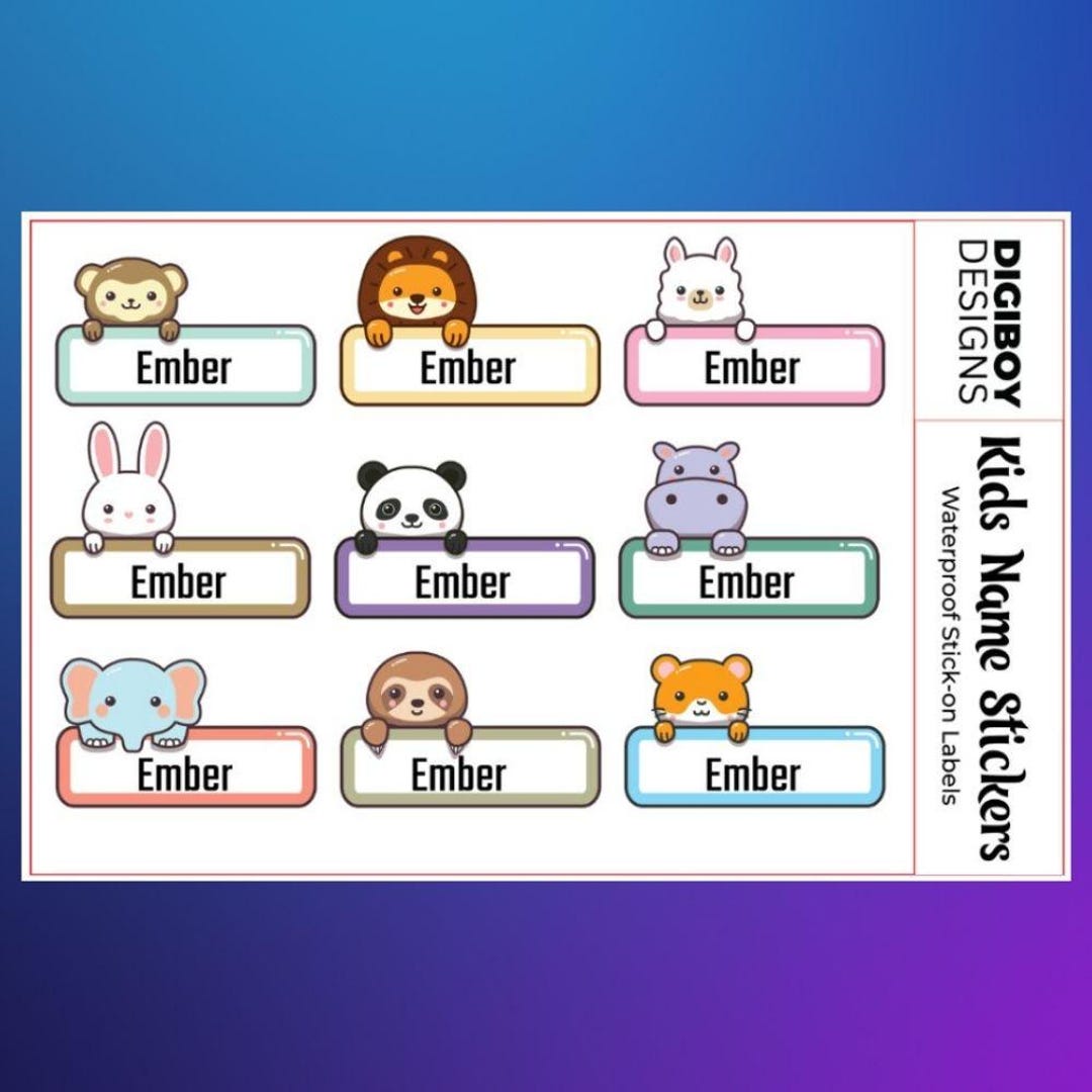 Kids Labels to Prevent Lost Items, Personalized School Stickers, Labels ...