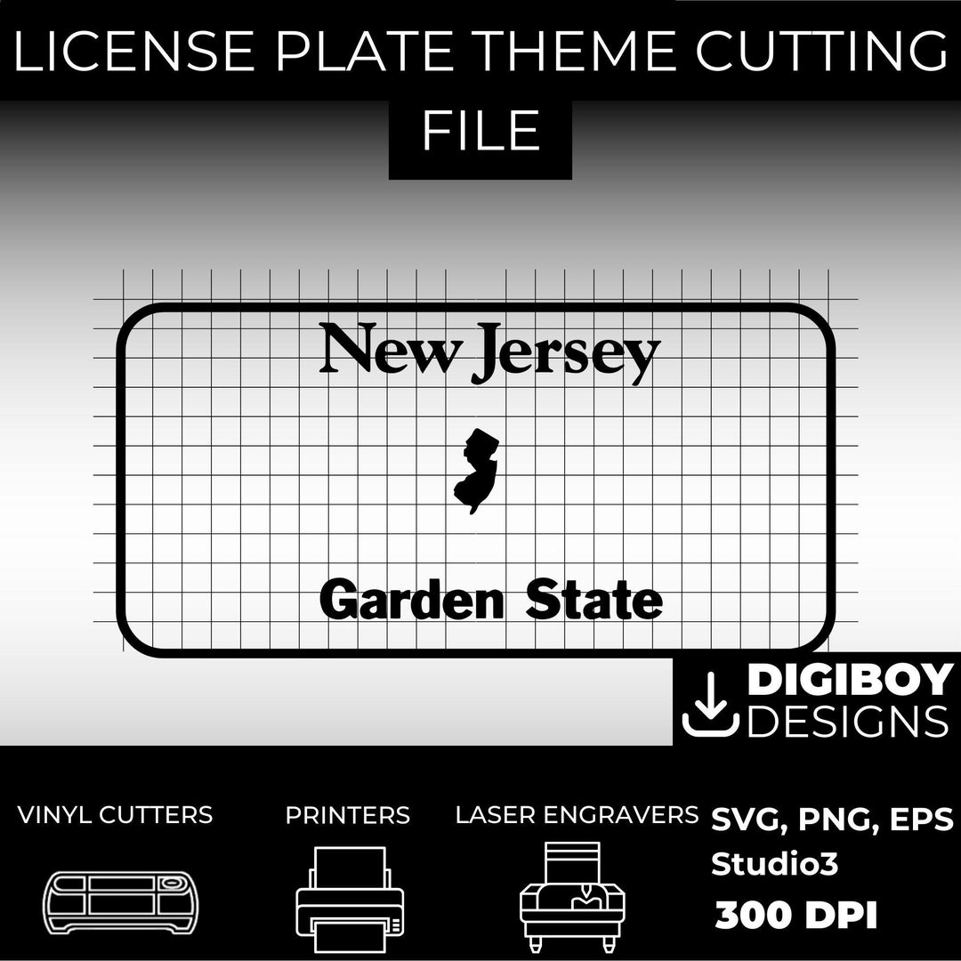 New Jersey NJ USA Blank License Plate Inspired Downloadable Printable ...