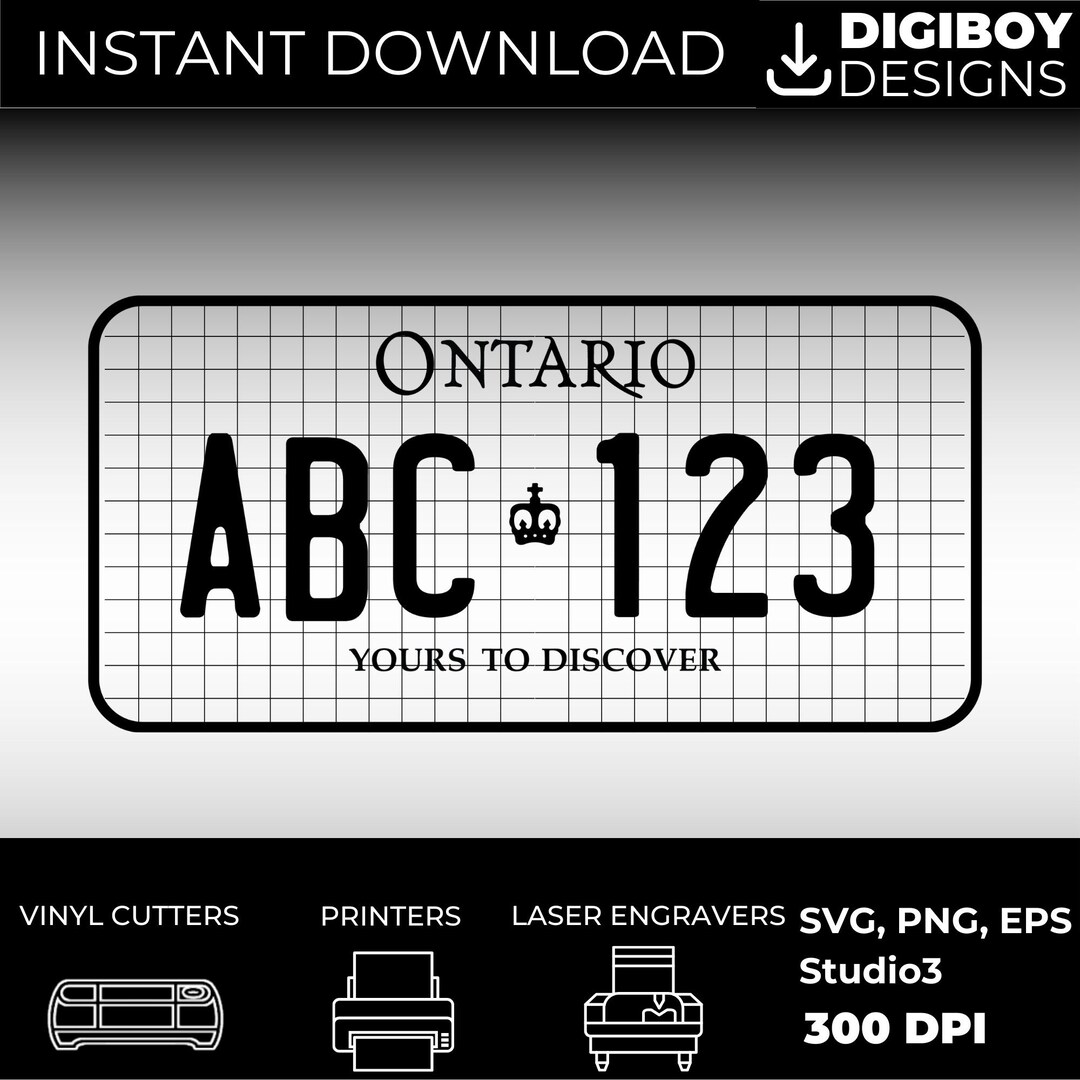 Ontario Blank License Plate SVG Create Unique License - Etsy